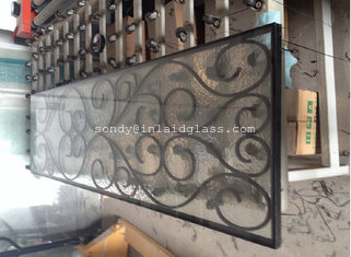 China cheap price black color wrought iron glass supplier