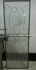 China customized golden wrought iron glass in Exterior door supplier