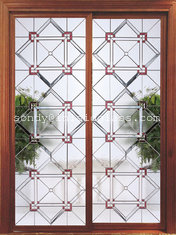 China Decorative Glass Panel with brass caming and clear tempered glass on both side made by shisheng glass company supplier
