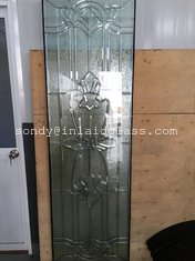 China stained  door glass with  zinc /patina caming supplier