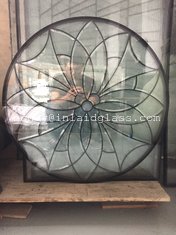 China The circular decorative bevel door glass with patina caming and glue chip beveled supplier