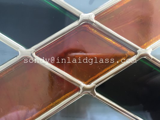 golden brass caming decoarative glass panel 1&quot;thickness of high quality supplier