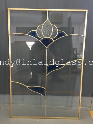 cabinet door decorative  glass of brass caming 2017new designs supplier