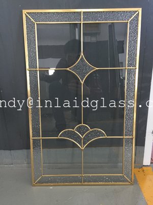 cabinet door decorative  glass of brass caming 2017new designs supplier